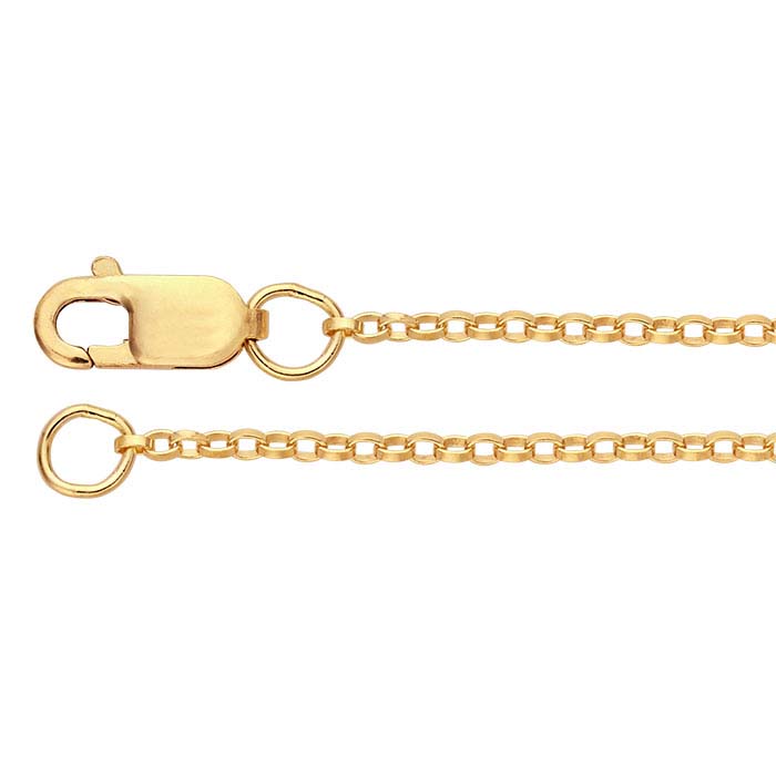 14/20 Yellow Gold-Filled 1.1mm Flat Rolo Chains - RioGrande