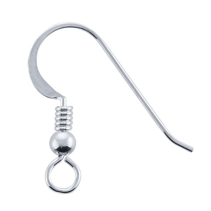 Flattened Ear Wire with Loop, 3mm Bead and Coil - RioGrande