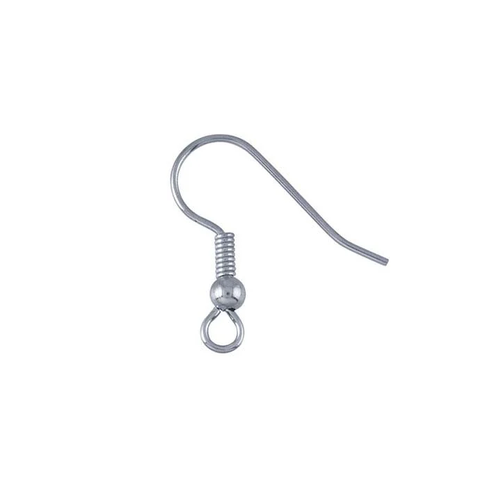 Stainless Steel Ear Wire with Loop, Bead and Coil - RioGrande