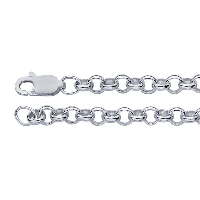 Sterling Silver 3.9mm Round Rolo Chain - RioGrande