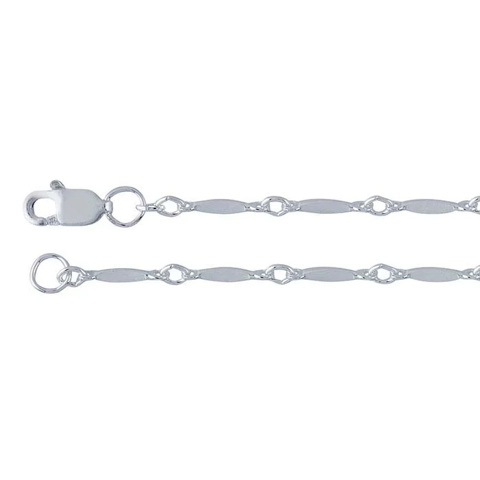 Sterling Silver 1.7mm Dapped Bar and Link Chain - RioGrande
