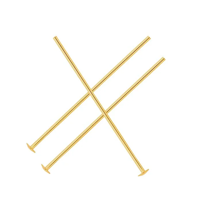 14/20 Yellow Gold-Filled 2mm Domed Head Pin, 21-Ga., Hard - RioGrande