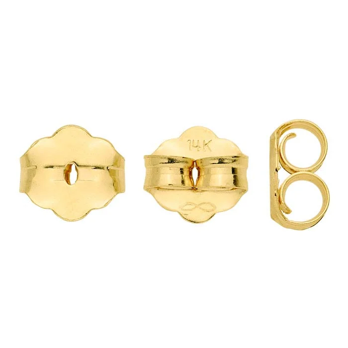 14K Yellow Gold 5mm Universal Threaded Safety Ear Nut - RioGrande