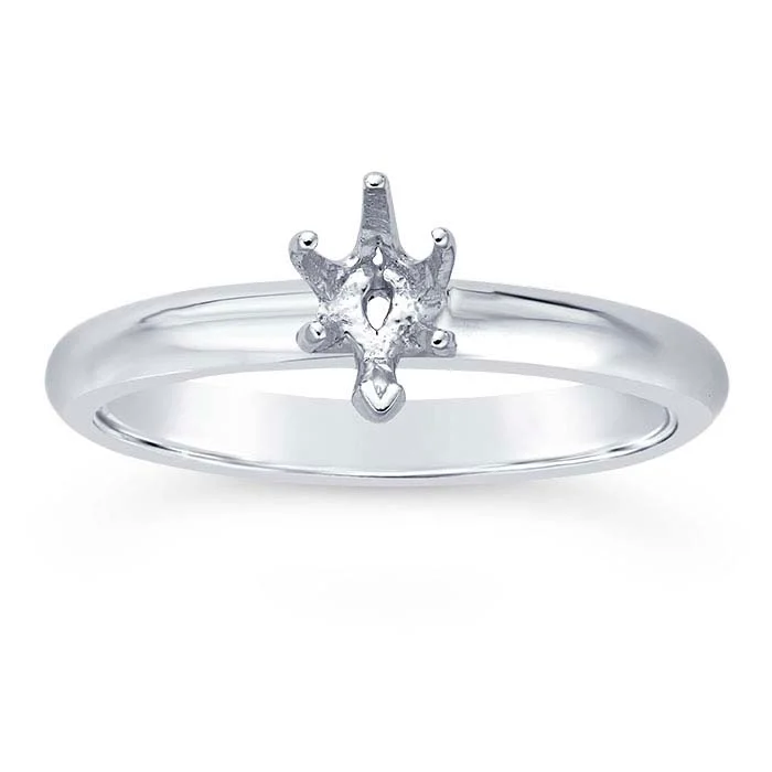 14K White Gold Pear Ring Mounting - RioGrande