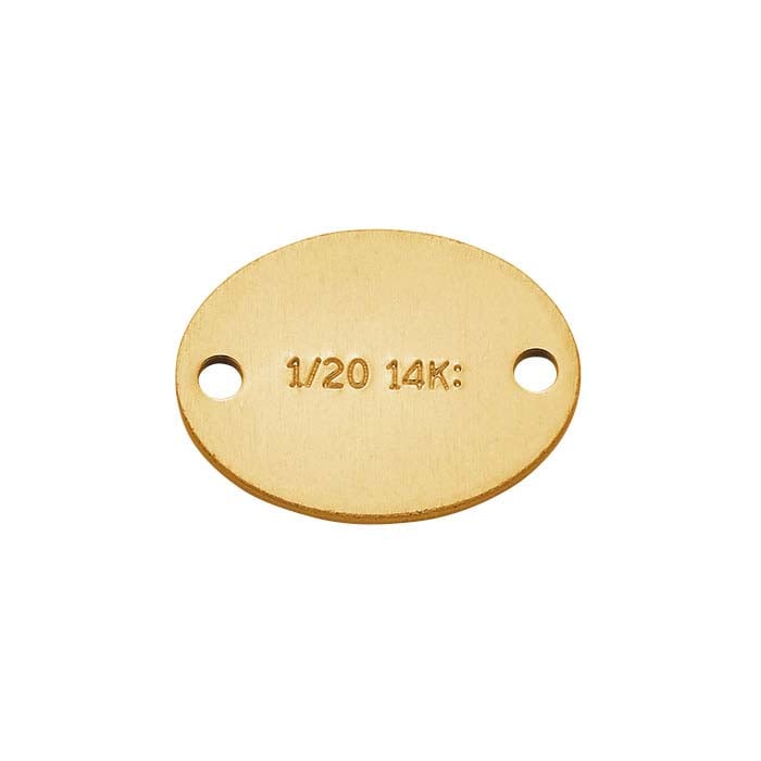 14 20 Yellow Gold Filled 7.3 x 5.5mm Oval 1 20 14K Tag with Two Holes