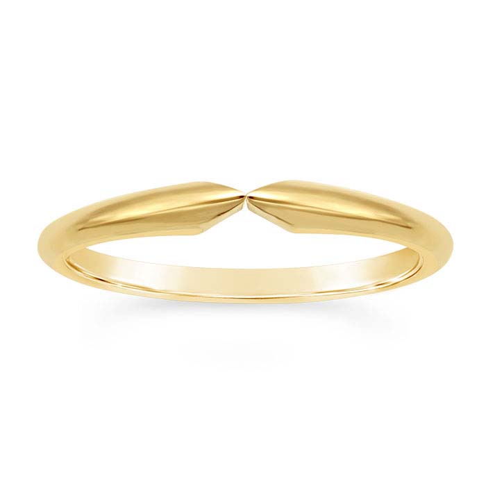 14K Yellow Gold Pinched Half Round Ring Shank