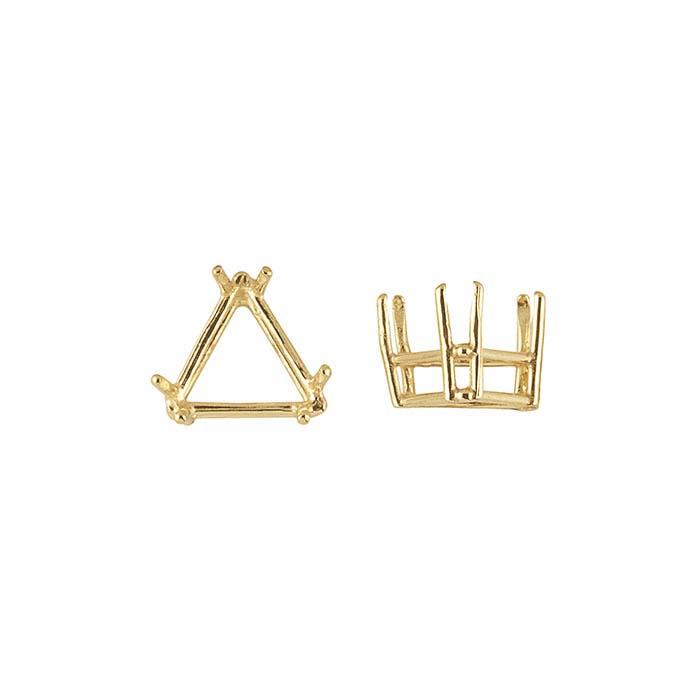 14K Yellow Gold 10mm Triangle ReadySet™ 6-Prong Setting - RioGrande