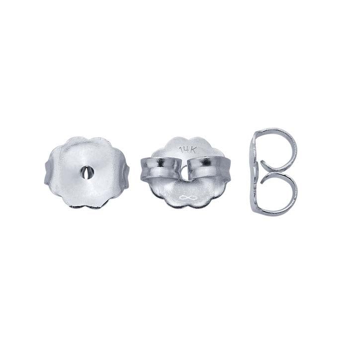 14K White Gold 5.2mm Friction Ear Nut - RioGrande