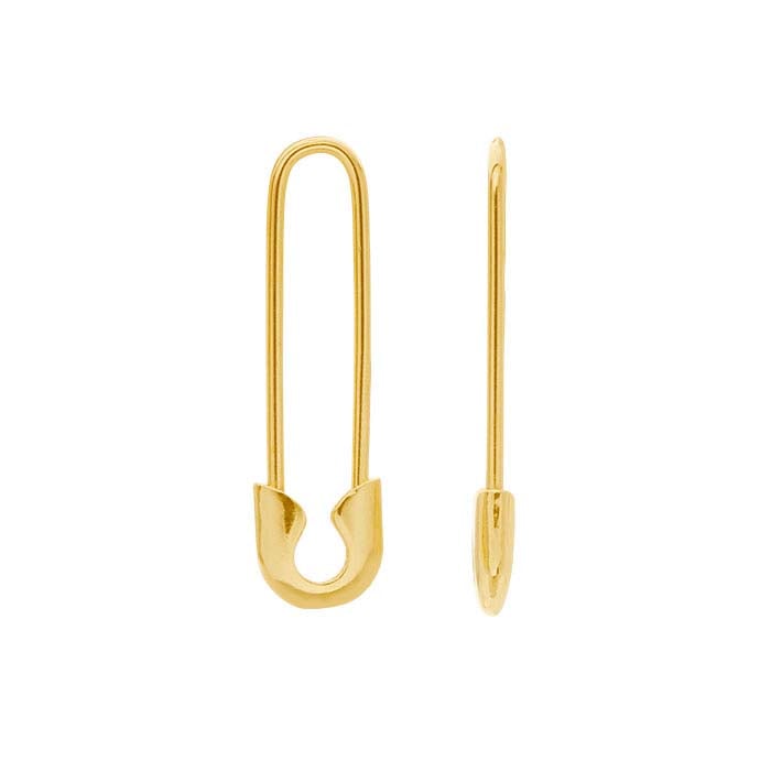 14k solid gold safety pin earring store
