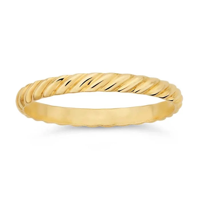 14/20 Yellow Gold-Filled Half-Round Twisted Ring - RioGrande