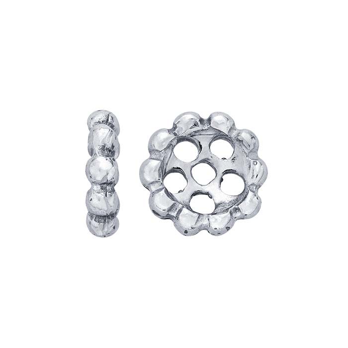 14K White Gold Beaded Spacer Bead - RioGrande