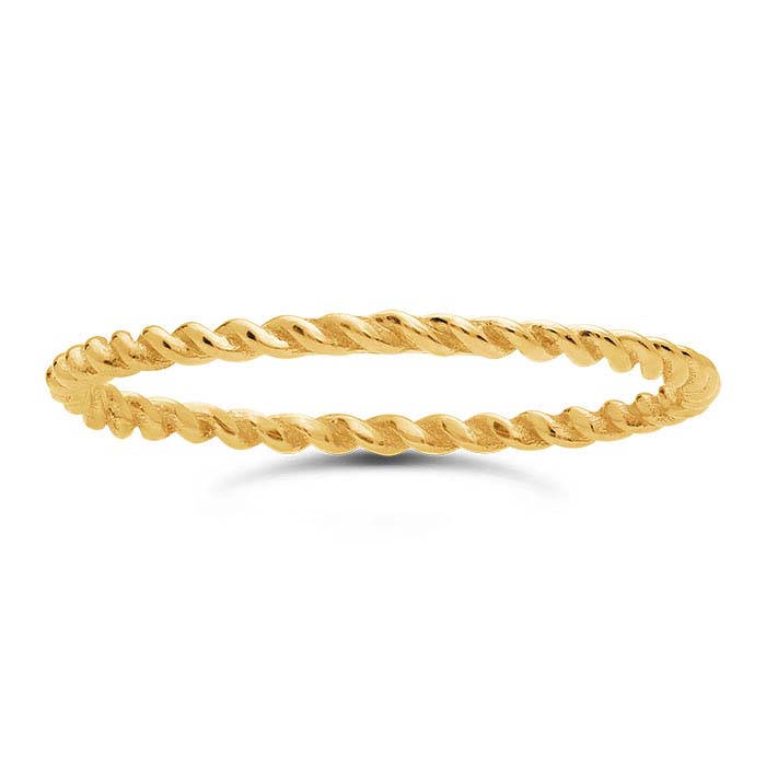 14K Yellow Gold Twist-Wire Stackable Ring - RioGrande