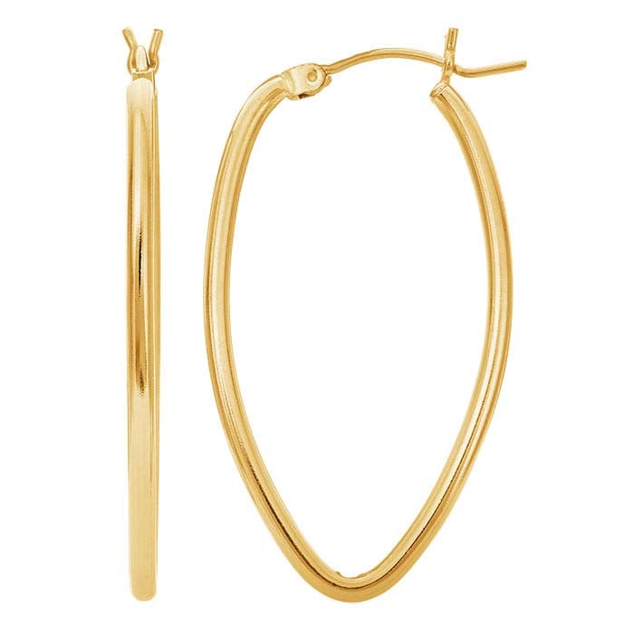 14/20 Yellow Gold-Filled Round Marquise Hoop Earrings - RioGrande