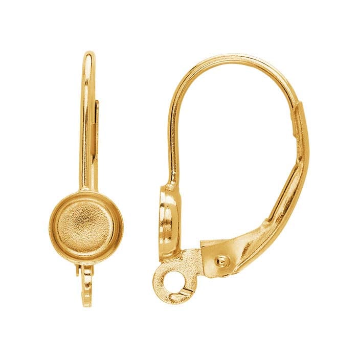 14/20 Yellow Gold-Filled Lever-Back Ear Wire Mounting with Open Ring ...