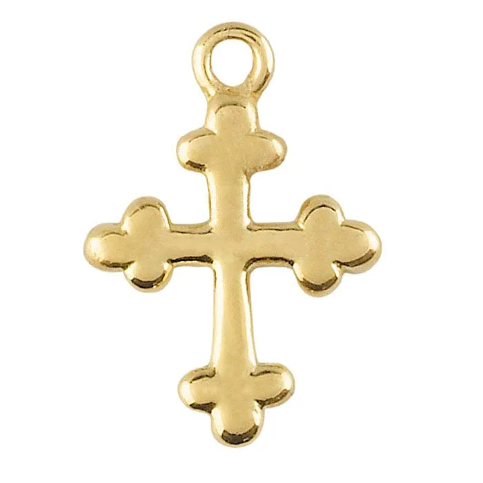 14K Yellow Gold Botonnee Cross Pendant - RioGrande