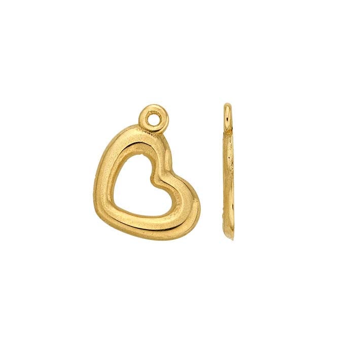 14K Yellow Gold Open Heart Charm - RioGrande
