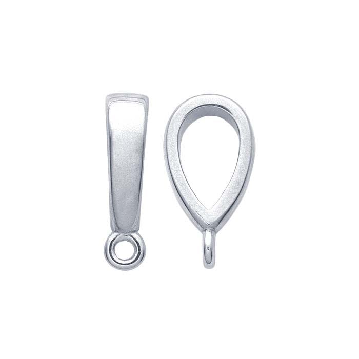 14K White Gold Smooth Pendant Bails with Perpendicular Ring - RioGrande