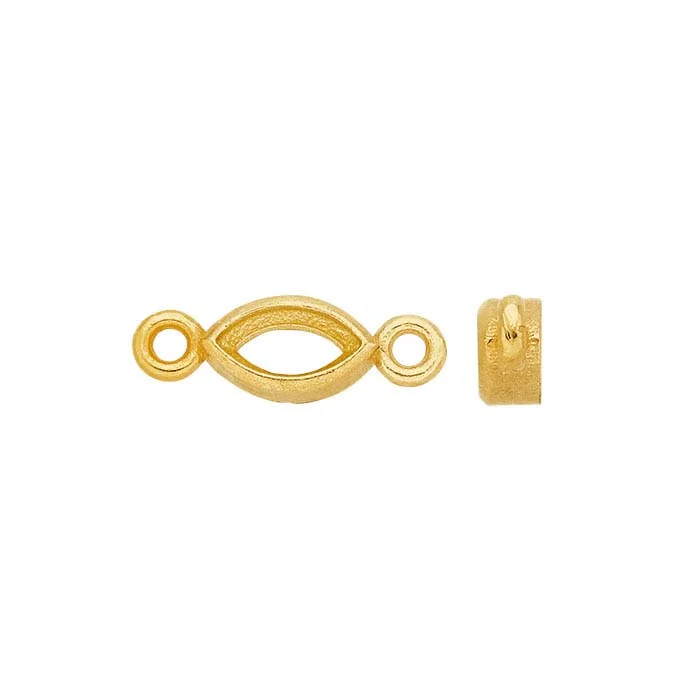 14K Yellow Gold 4 x 2mm Marquise Bezel Component Mounting - RioGrande
