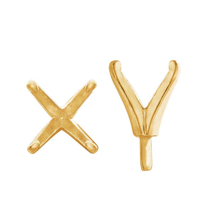 14K Yellow Gold Round 4-Prong Setting with Peg - RioGrande
