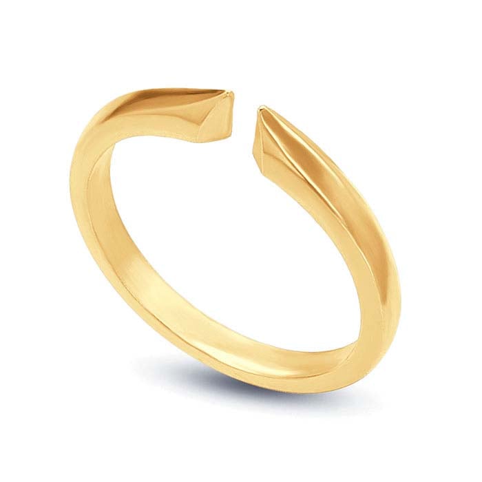 14K Yellow Gold Lightweight Pinched Ring Shank, 4-Prong - RioGrande