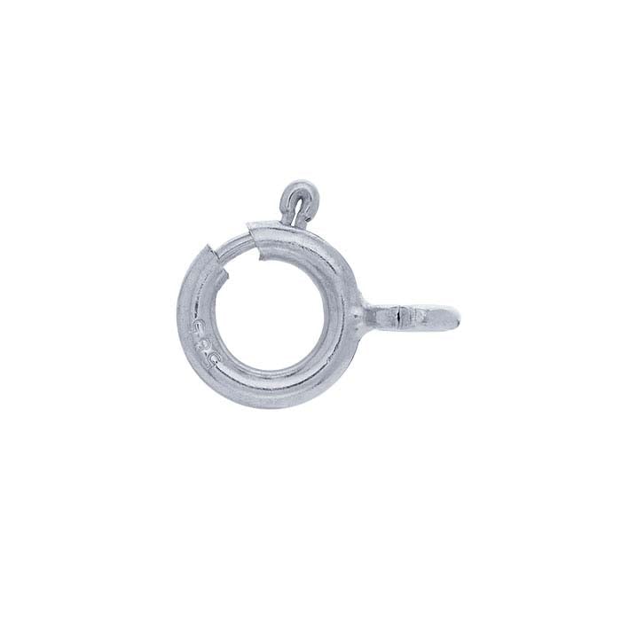 14K White Gold Spring Ring Clasp with Ring - RioGrande