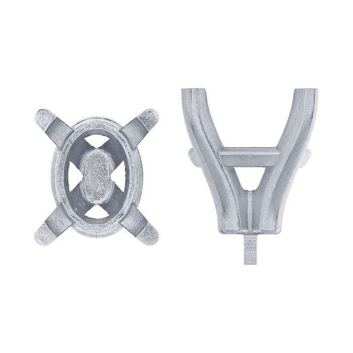 14K White Gold Oval 4-Prong Setting with Peg - RioGrande