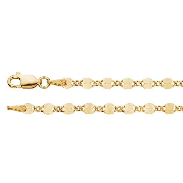 14/20 Yellow Gold-Filled 3.2mm Dapped Long & Short Chain - RioGrande