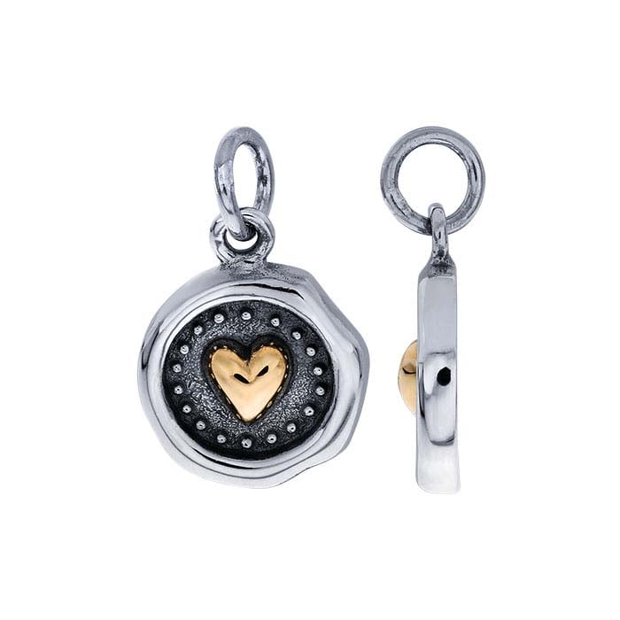 Sterling Silver Shadow Box Charm with Bronze Heart - RioGrande