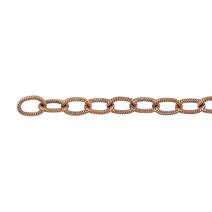 Copper 5.4mm Patterned Oval Cable Chain, 20-ft. Spool - RioGrande