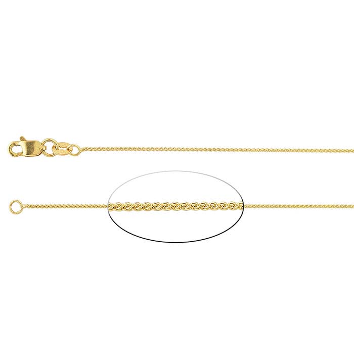 14K Yellow Gold Round Wheat Chain - RioGrande