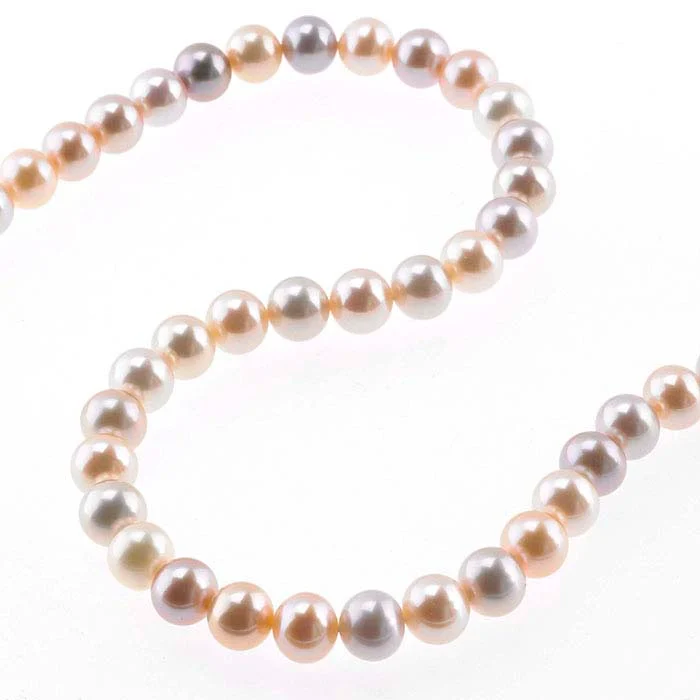 Freshwater Cultured 6–7mm Round Pearl Strand, Pink, Peach, and Lavender ...