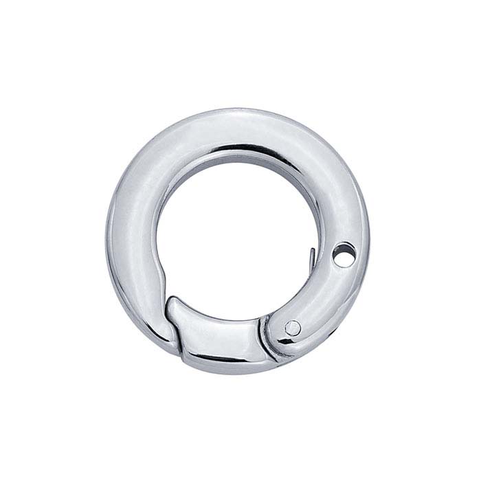 Stainless Steel Round Push Clasp with Hole - RioGrande
