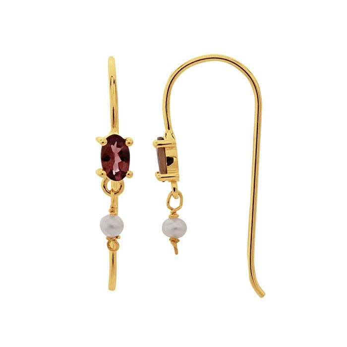 14K Yellow Gold Gemstone-Set Ear Wire with Closed Ring - RioGrande
