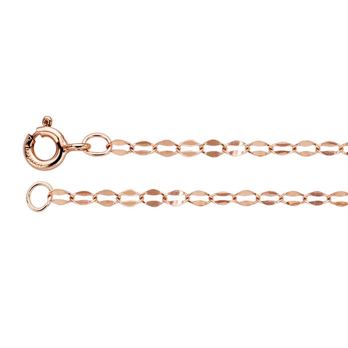 14/20 Rose Gold-Fillled 2.6mm Dapped Oval Cable Chain - RioGrande