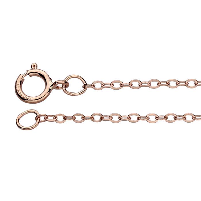 14/20 Rose Gold-Filled 1.4mm Flat Oval Cable Chain - RioGrande