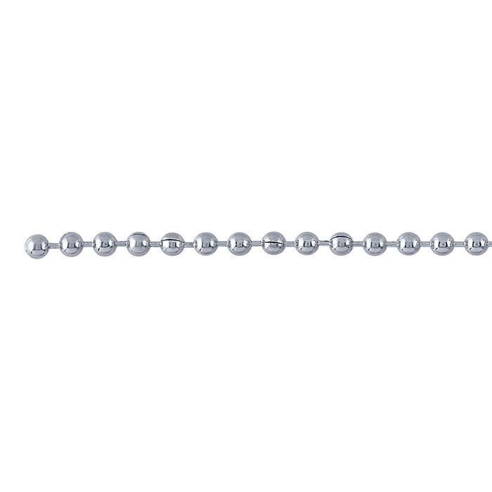 Steel Nickel-Plated 2.4mm Bead Chain, 50-ft. Spool - RioGrande