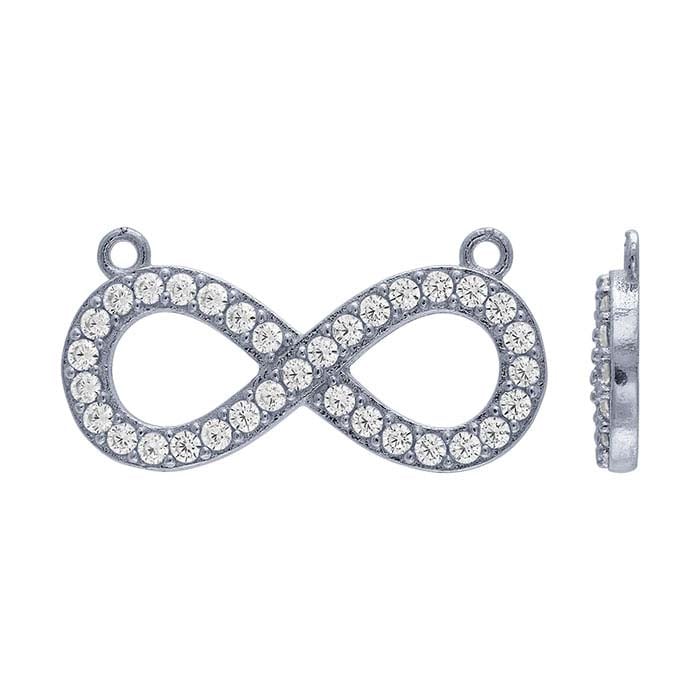 Sterling Silver CZ-Set Infinity Festoon Pendant - RioGrande