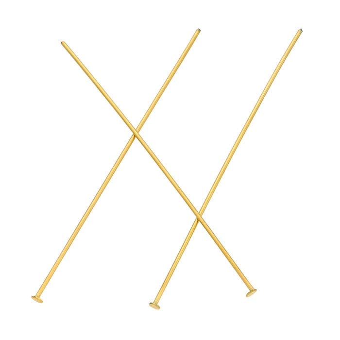 Steel Yellow Gold-Plated 2" 1.5mm Flat Head Pin, 1/2 Hard - RioGrande
