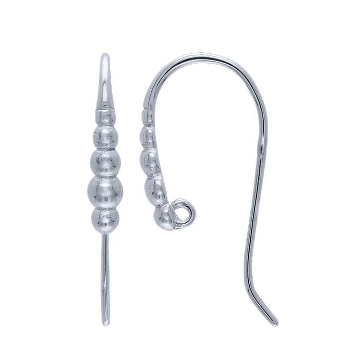 Sterling Silver Beaded Ear Wire with Closed Ring - RioGrande