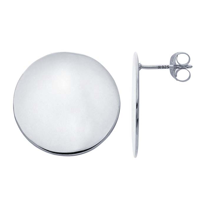 Sterling Silver Round Disc Post Earrings - RioGrande