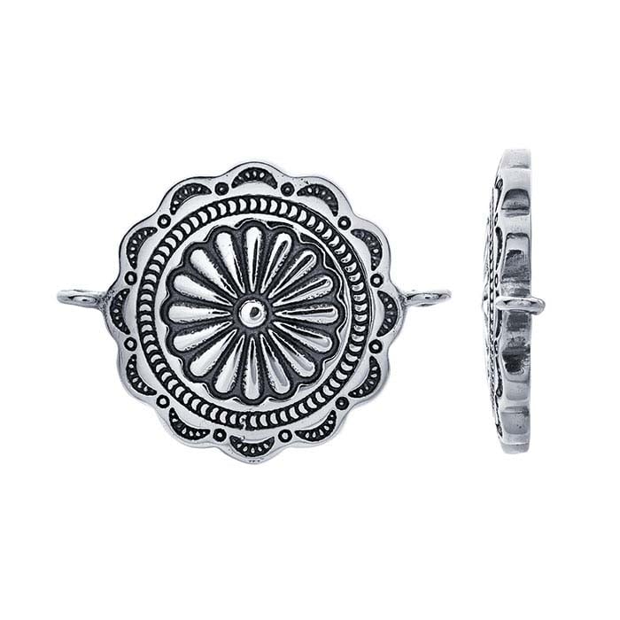 Sterling Silver Round Concho Link Component - RioGrande