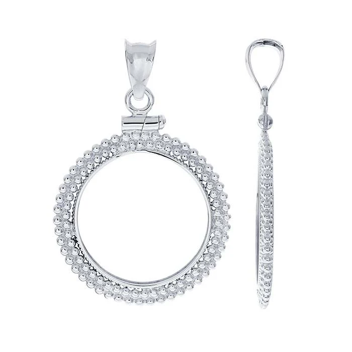Sterling Silver Beaded Coin Pendant Mounting - RioGrande