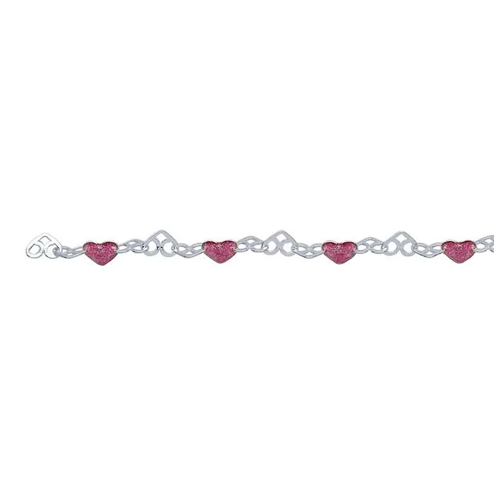 Sterling Silver Pink Heart Link Chain, By the Foot - RioGrande