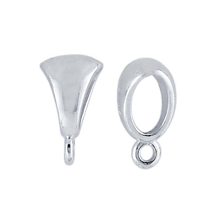 Sterling Silver Smooth Pendant Bails with Perpendicular Ring - RioGrande