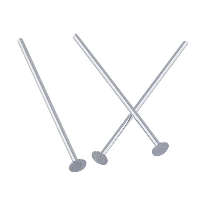 Sterling Silver 2.3mm Flat Head Pins, 1/2-Hard - RioGrande