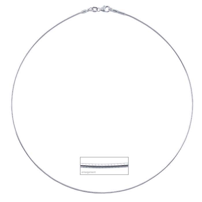 Sterling Silver 1.2mm Omega Round Neck Chain with Removable End Cap ...