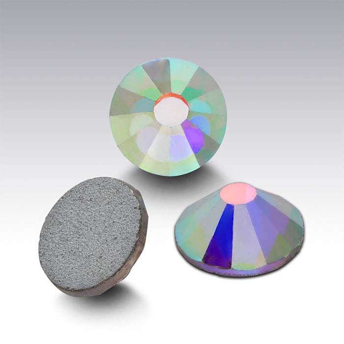 4.7mm Round Flat-Back Crystal, Clear Crystal AB - RioGrande