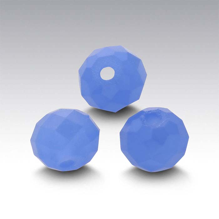 Crystal 4 x 6mm Faceted Roundel Bead, Opaque Periwinkle - RioGrande