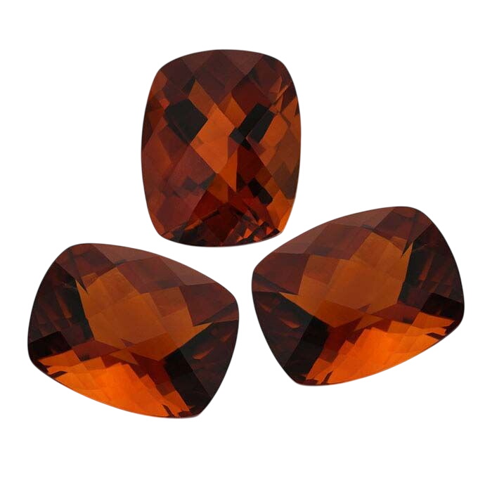 Fire Citrine 10 x 8mm Cushion Checkerboard Faceted Stone, AA-Grade ...