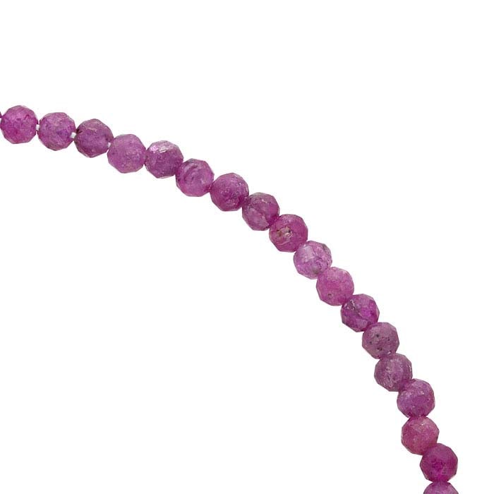 Ruby Faceted Round Bead Strand - RioGrande